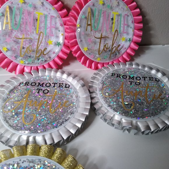 Jewelry | Set Of 1 Fun Baby Shower Large Glitter Bubble Pins | Poshmark